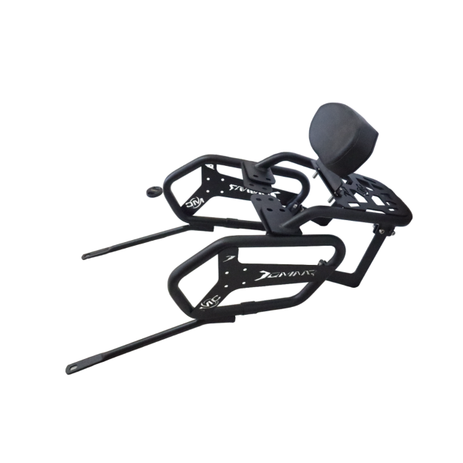 SADDLE STAY WITH PLATE CARRIER AND BACKREST FOR DOMINAR 250/400 – Moto Modz