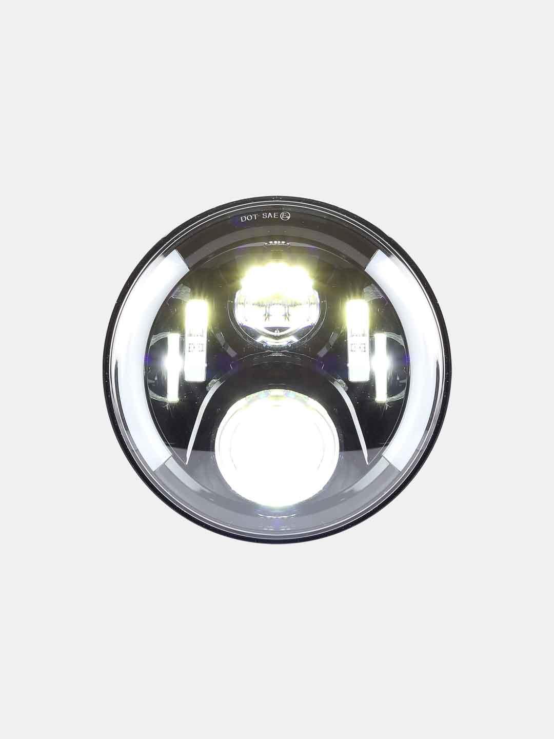 7 Inch LED Headlight With Side Park Light From Moto Modz.