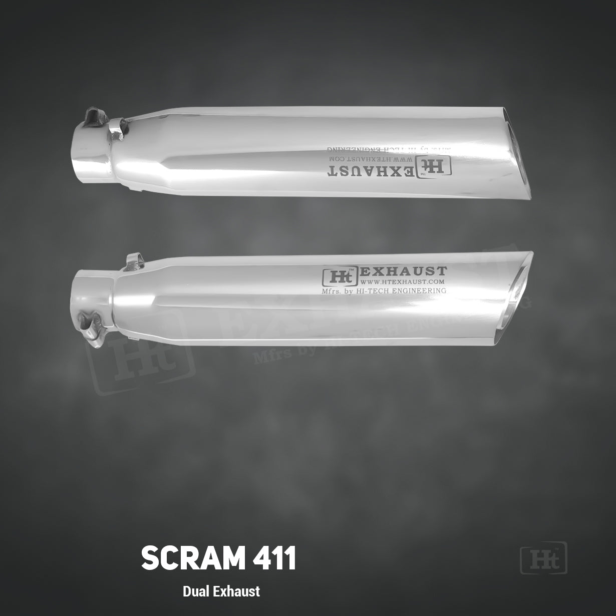 Dual Exhaust System – FOR SCRAM 411 / Ht exhaust – full bend with dual ...