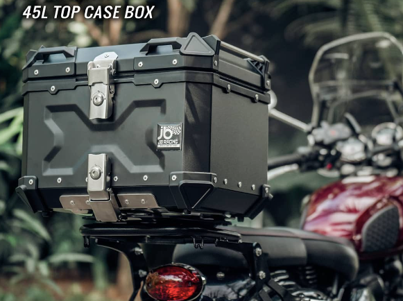 TOP BOX ( CASE) 45LTRS BLACK PREMIUM BY JB RACING - UNIVERSAL – Moto Modz