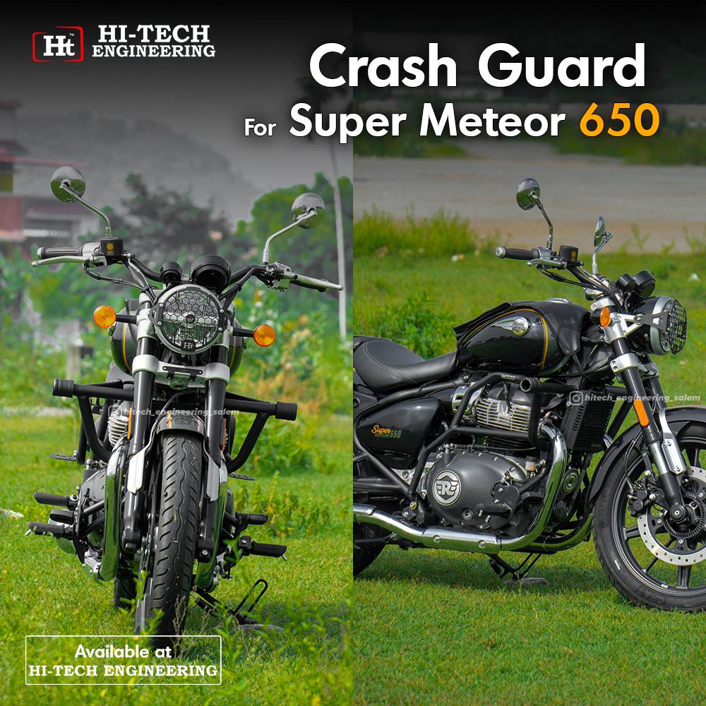 Super Meteor 650 Crash Guard (Black Matt) – RESM 102 / HT EXHAUST From ...
