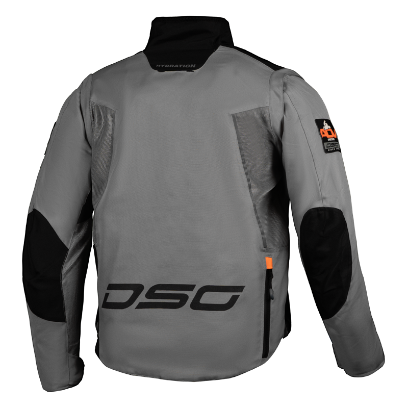 DSG Adv Riding Jacket Grey Black Orange From Moto Modz.