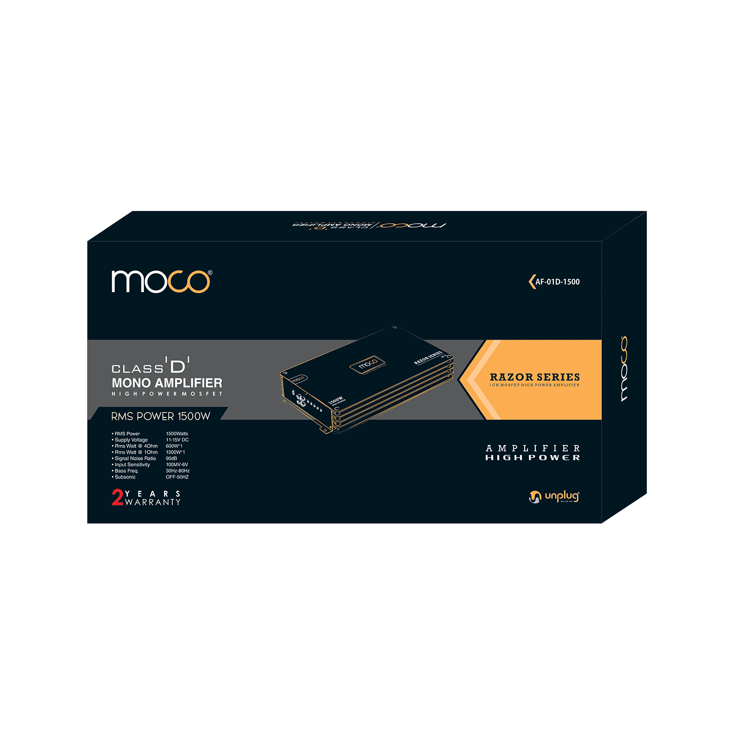 MOCO AF-01D-1500 | Class “D” Mono High Power Amplifier (RMS 1500W) From Moto Modz.
