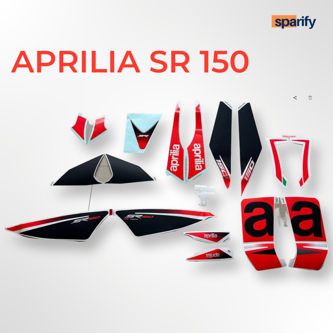 Aprilia SR 150 complete sticker decals kit ( Red & Black ) – Moto Modz