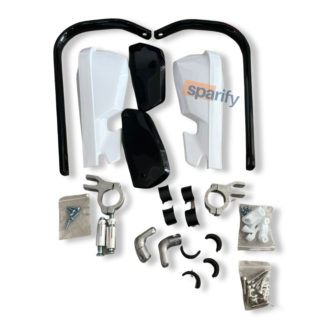 Handguard with aluminium brace compatible for all motorcycles - White ...