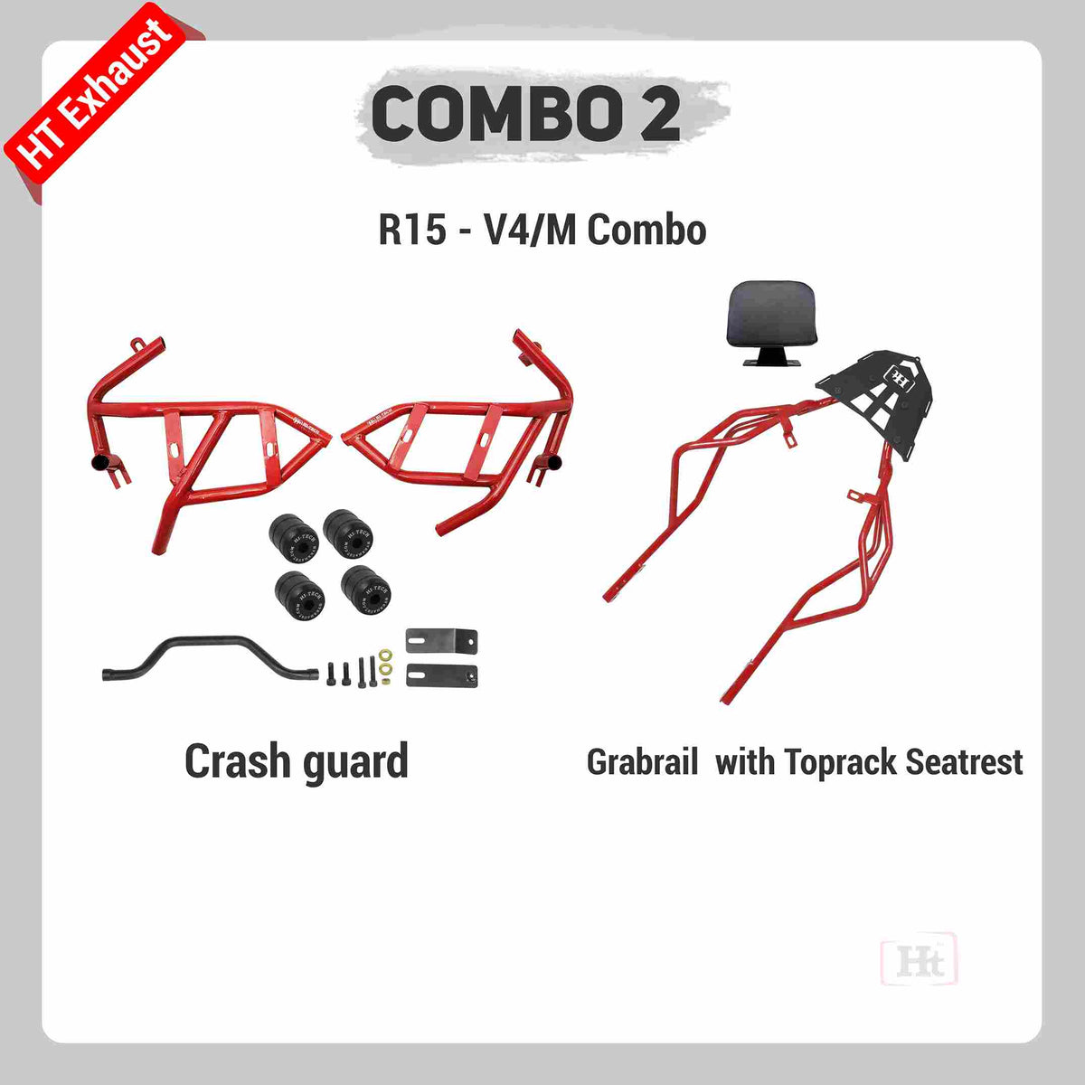 COMBO 2 R15 V4 Crash Guard + Grab Rail with Top Rack Seat Rest – HT EX ...