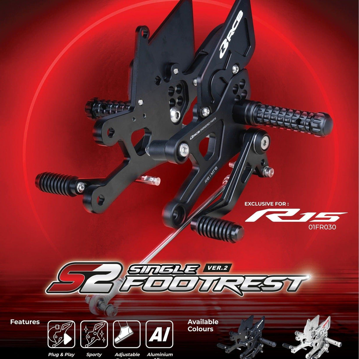 RCB Racing Boy Footrest For – YAMAHA R15-V3, V4, MT-15 – Moto Modz