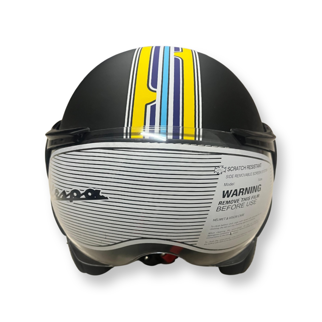 Vespa v stripes helmet - BLACK ( ORIGINAL) From Moto Modz.