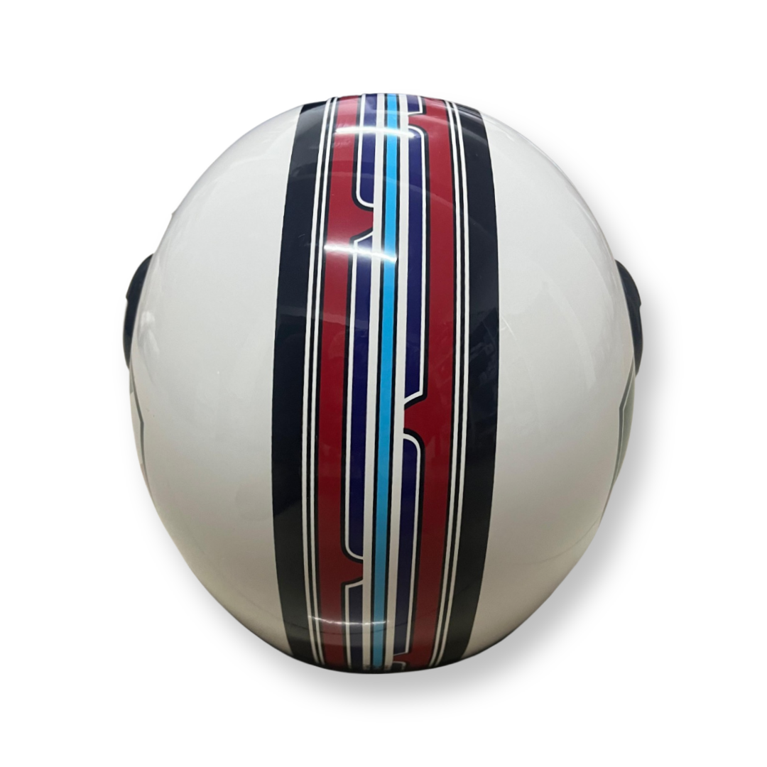 Vespa v stripes helmet - WHITE ( ORIGINAL) From Moto Modz.