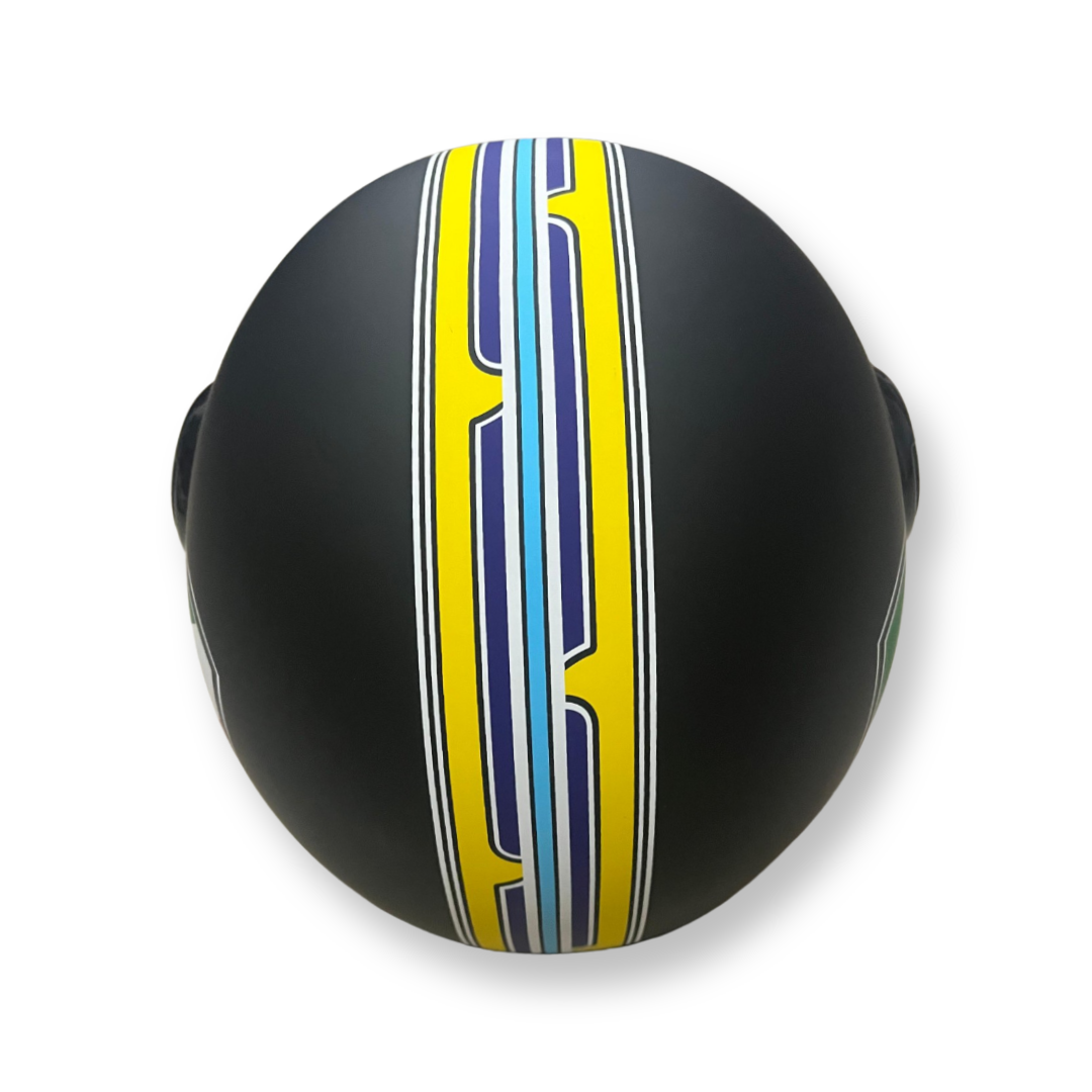 Vespa v stripes helmet - BLACK ( ORIGINAL) From Moto Modz.